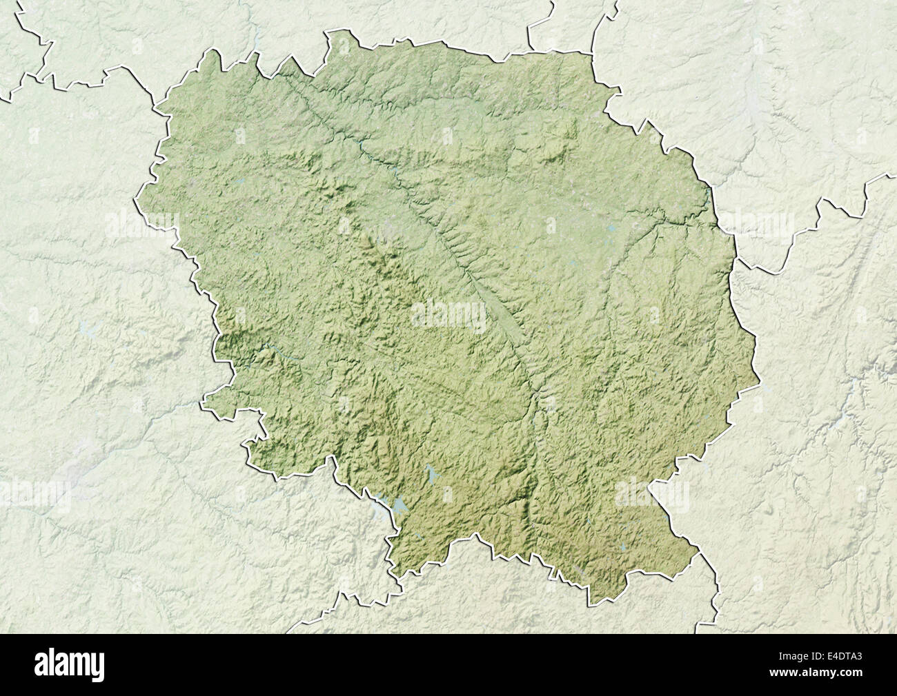 Departement of Creuse, France, Relief Map Stock Photo - Alamy