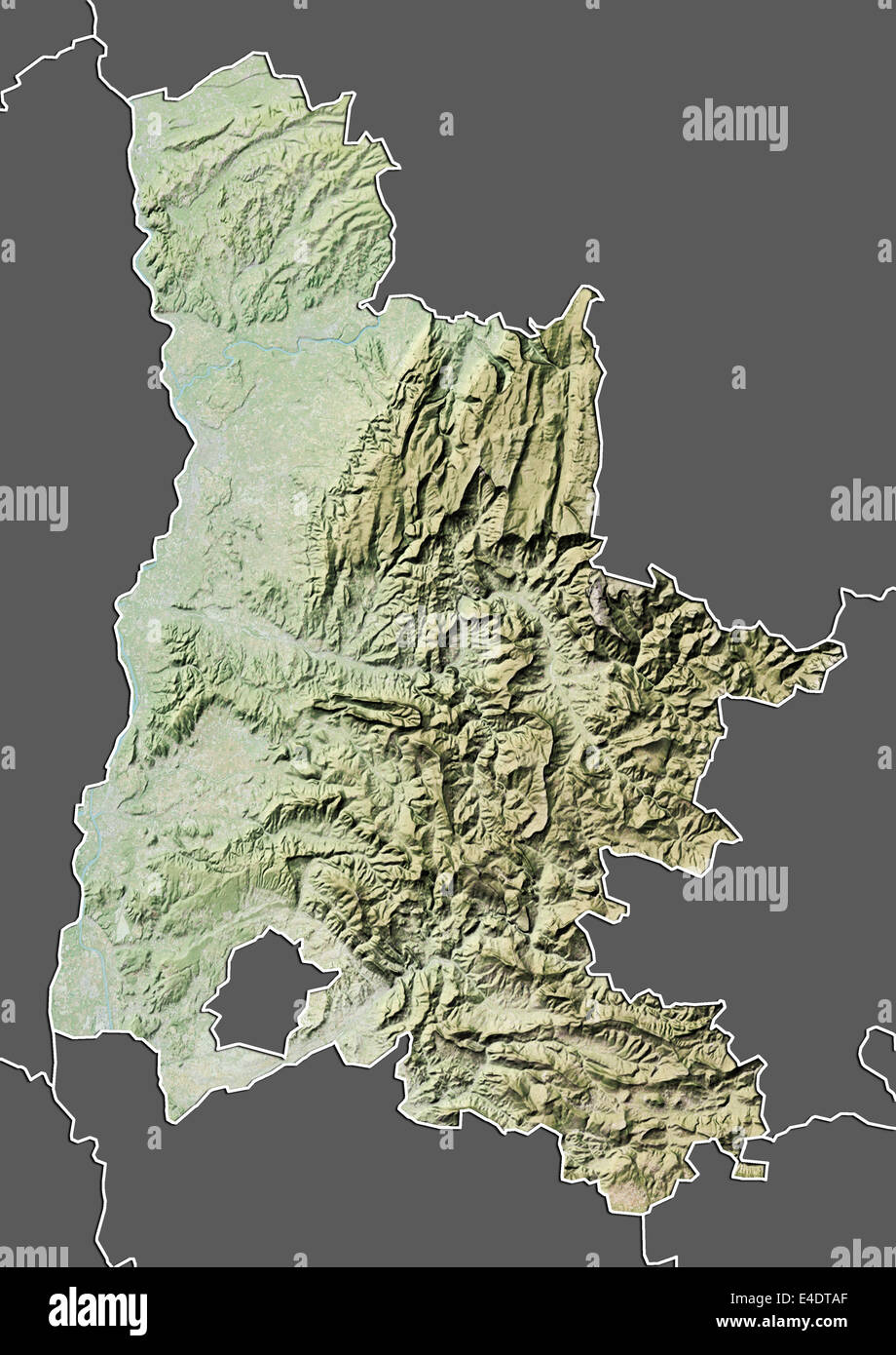 Departement of Drome, France, Relief Map Stock Photo - Alamy
