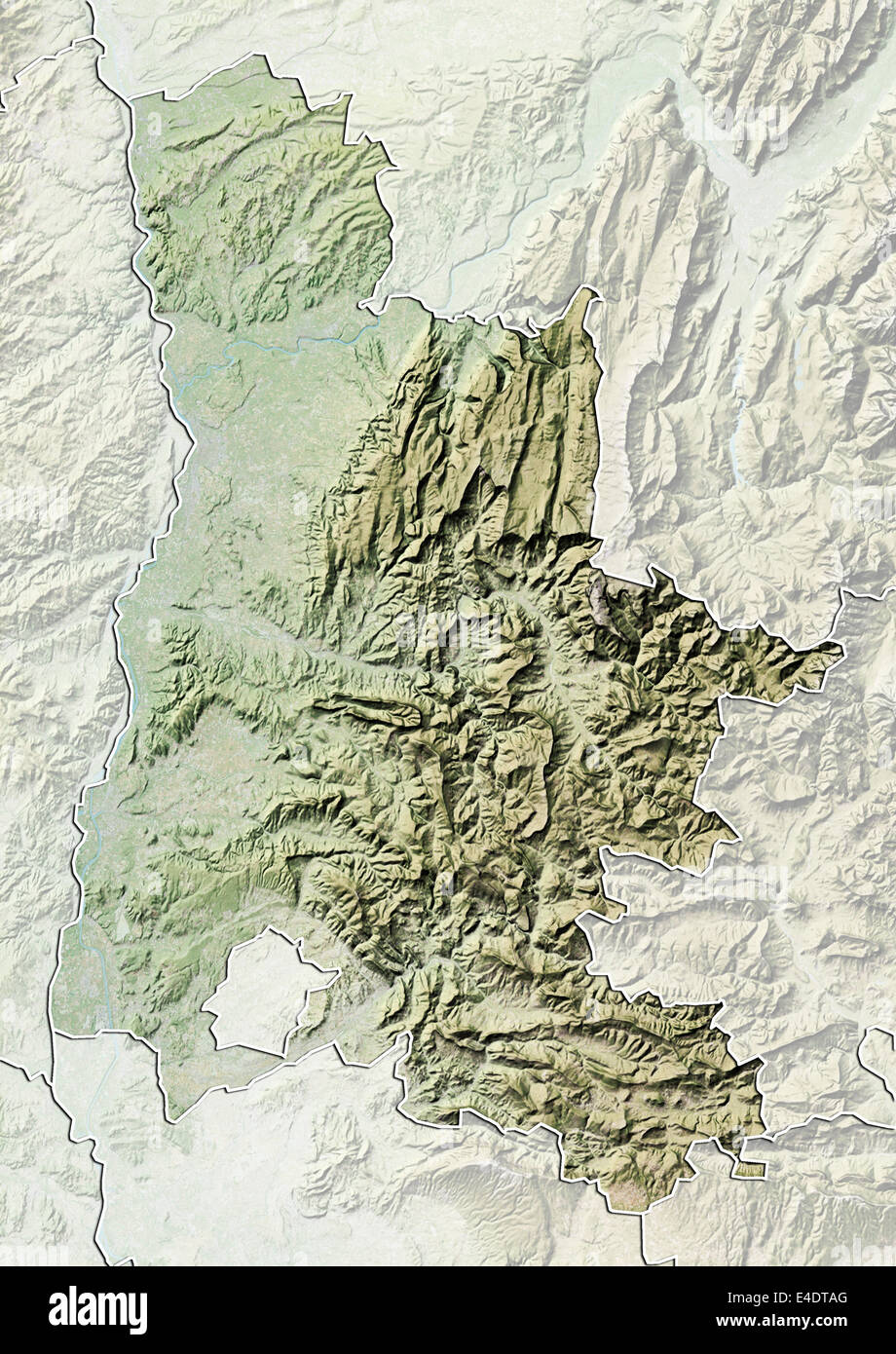 Departement of Drome, France, Relief Map Stock Photo - Alamy