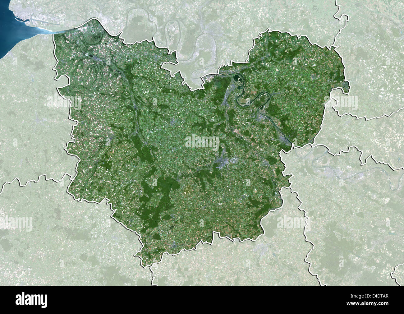 Departement of Eure, France, True Colour Satellite Image Stock Photo ...