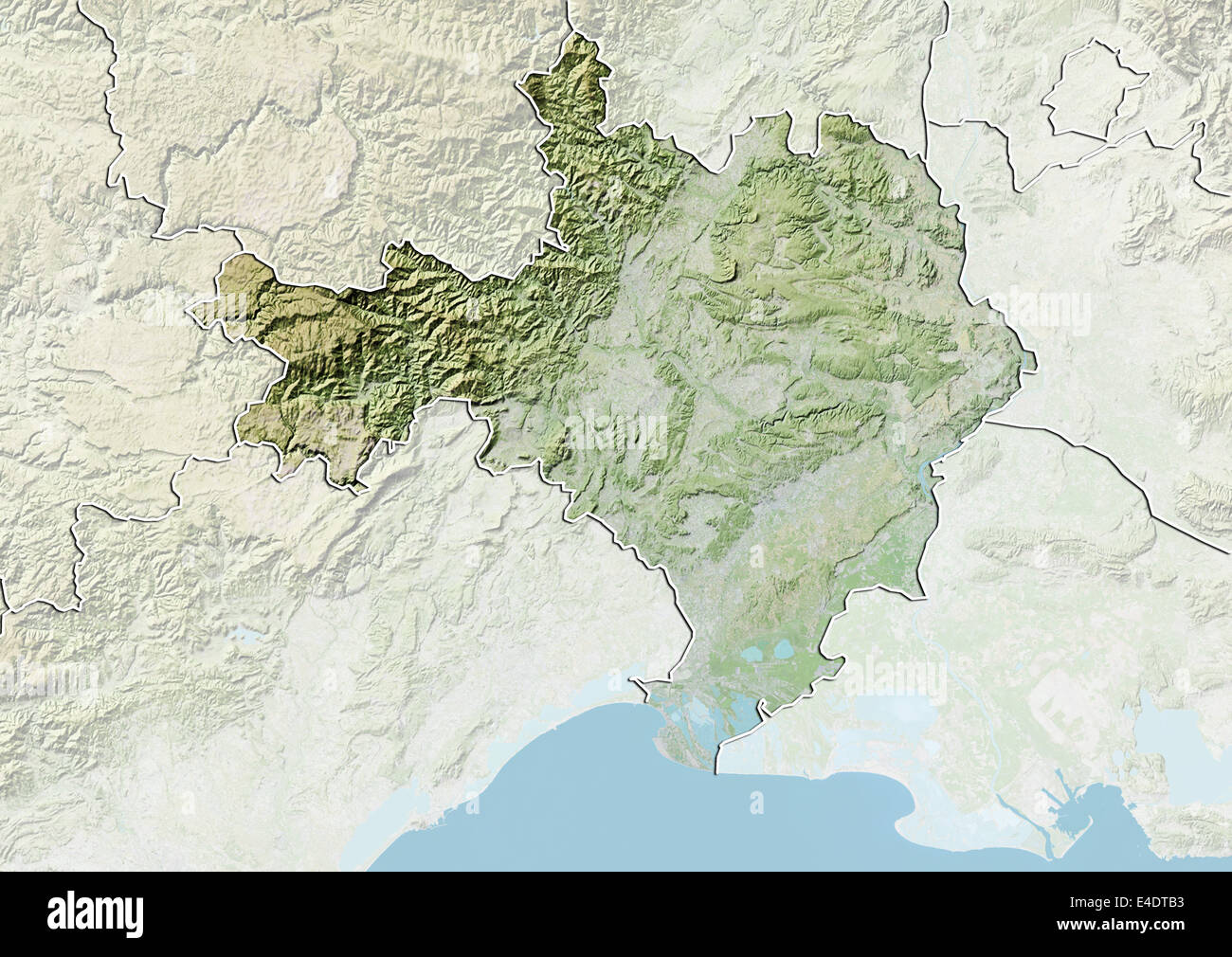 Departement of Gard, France, Relief Map Stock Photo - Alamy