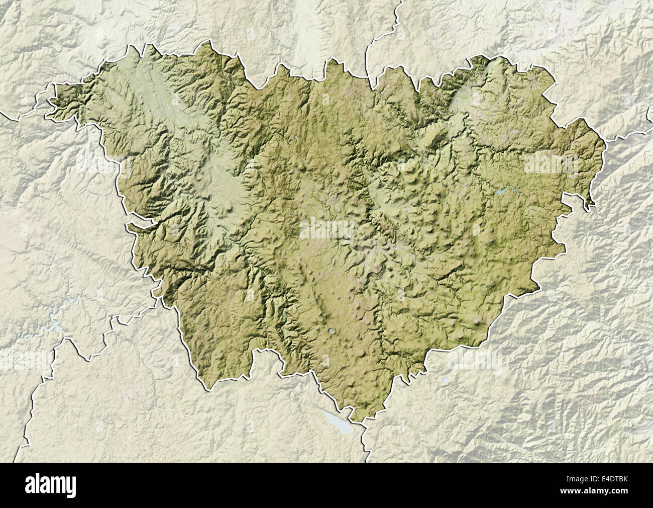 Departement of Haute-Loire, France, Relief Map Stock Photo - Alamy