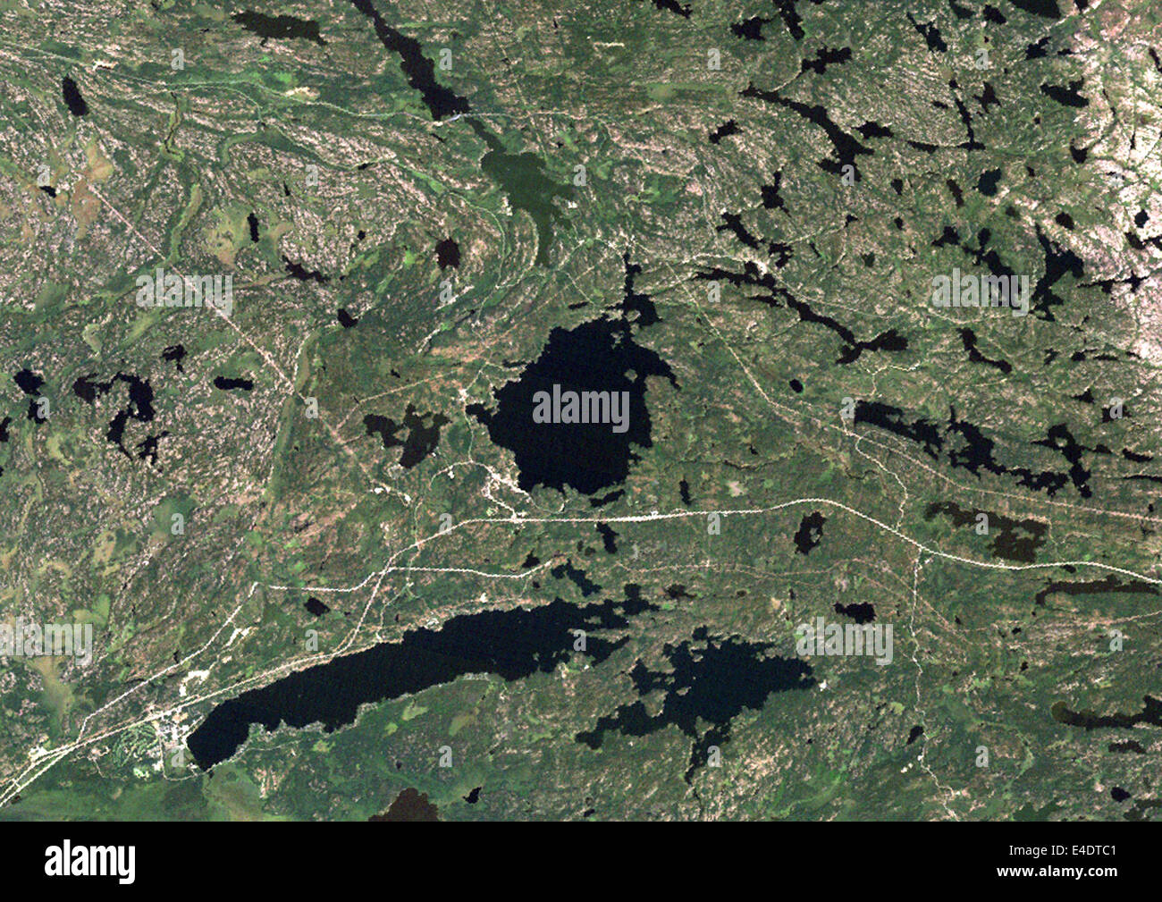 West Hawk Lake Meteor Impact Crater, Manitoba, Canada, True Colour ...