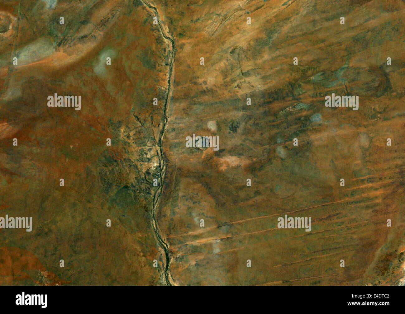 Wolf Creek Meteor Impact Crater, Australia, True Colour Satellite Image ...
