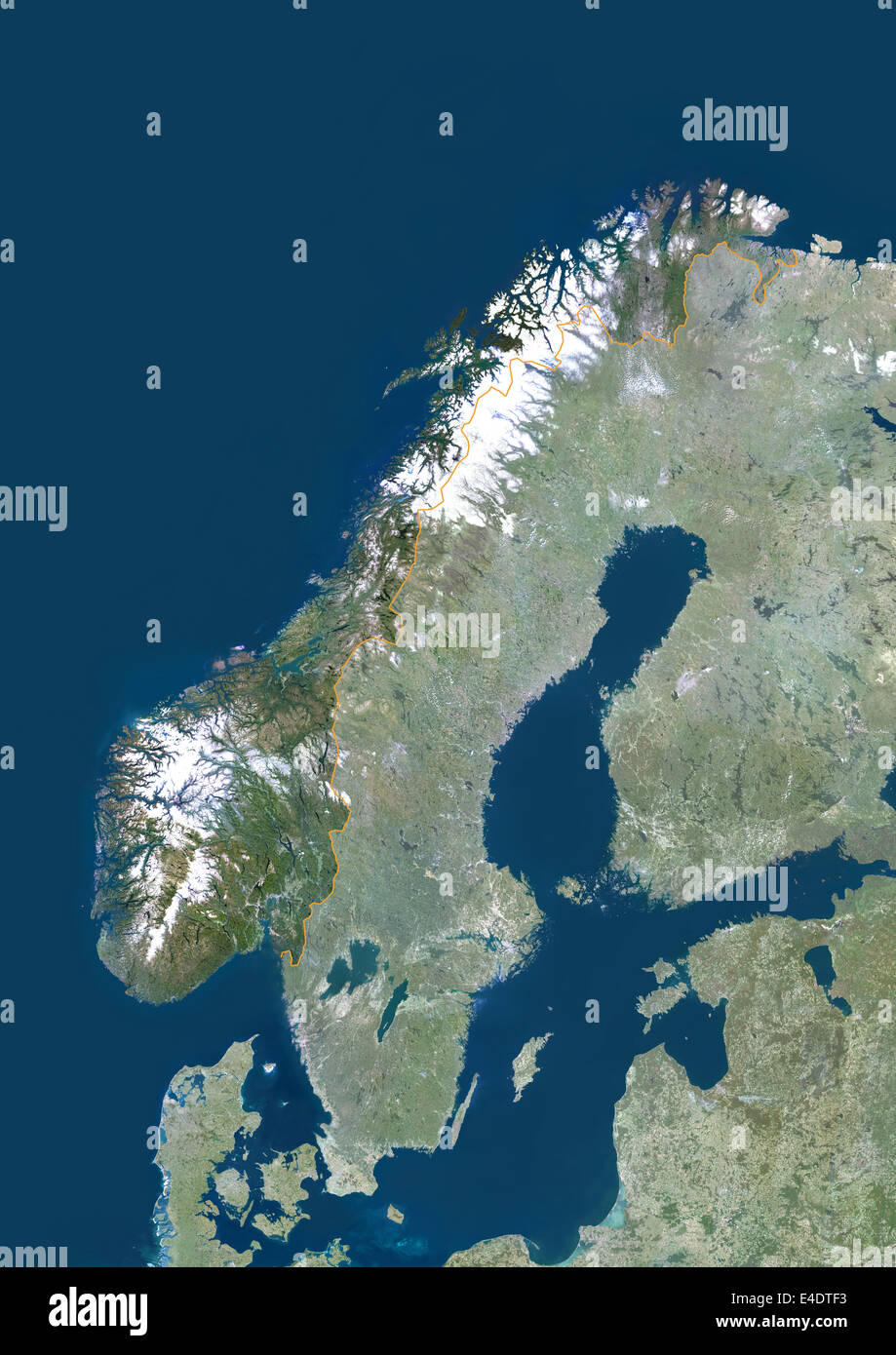 Satellite image of norway hi-res stock photography and images - Alamy