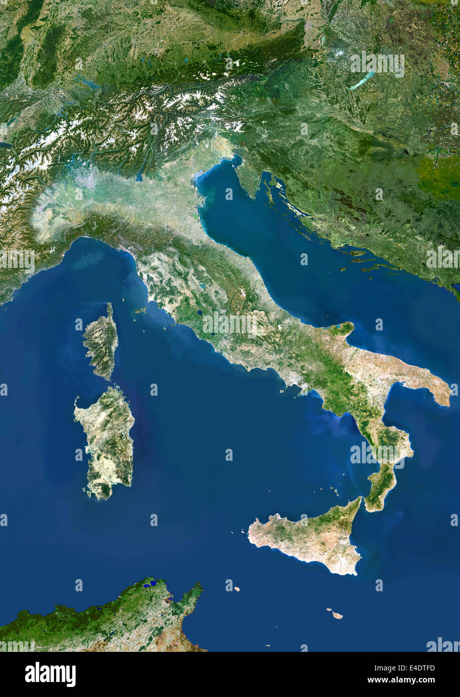 Italy, True Colour Satellite Image. Italy, true colour satellite image ...