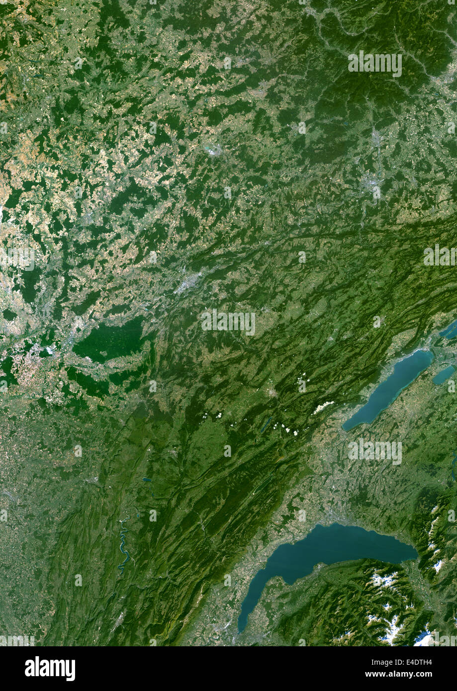 Franche-Comte Region, France, True Colour Satellite Image. Franche ...