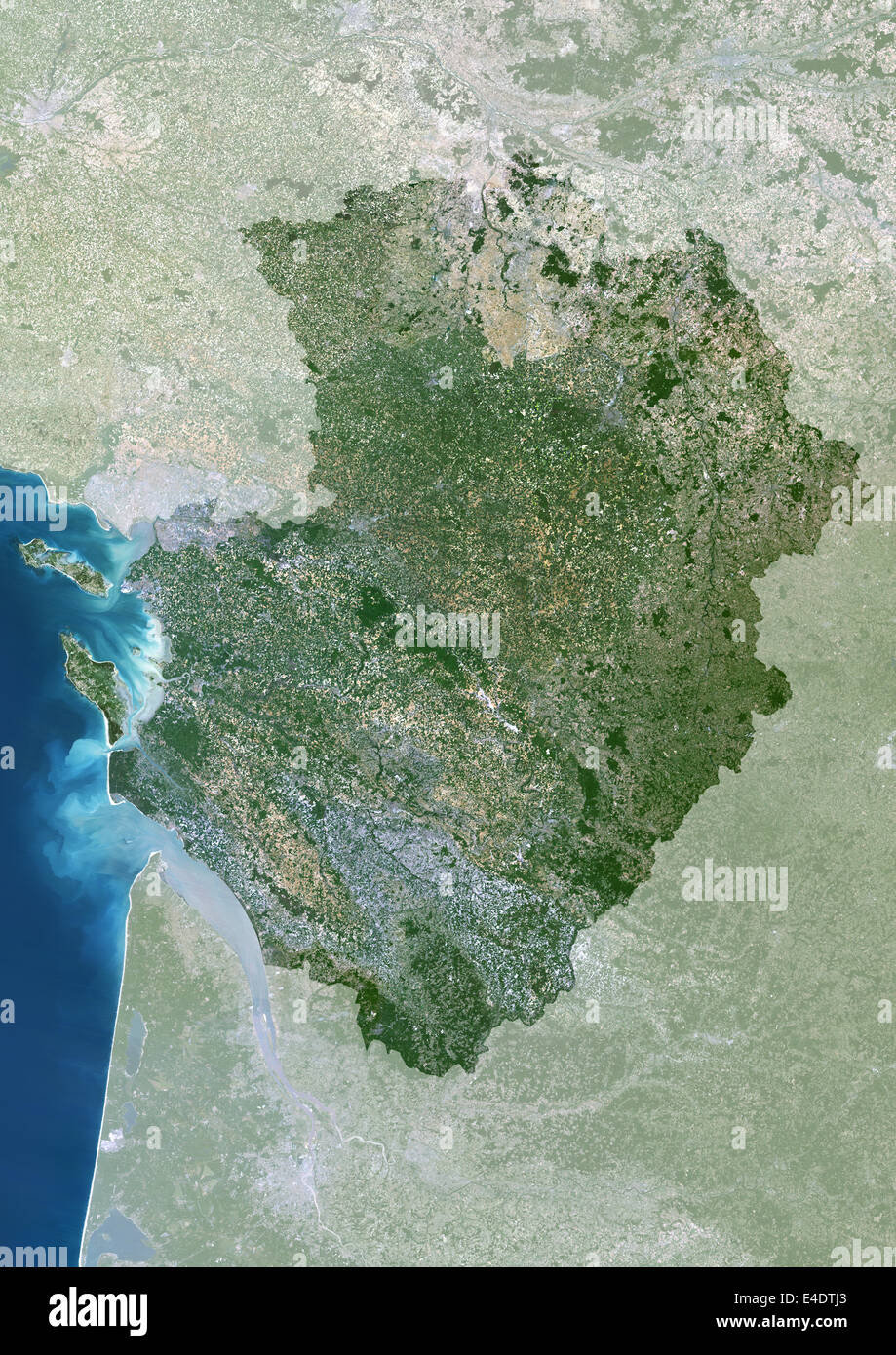 Poitou-Charentes Region, France, True Colour Satellite Image With Mask ...