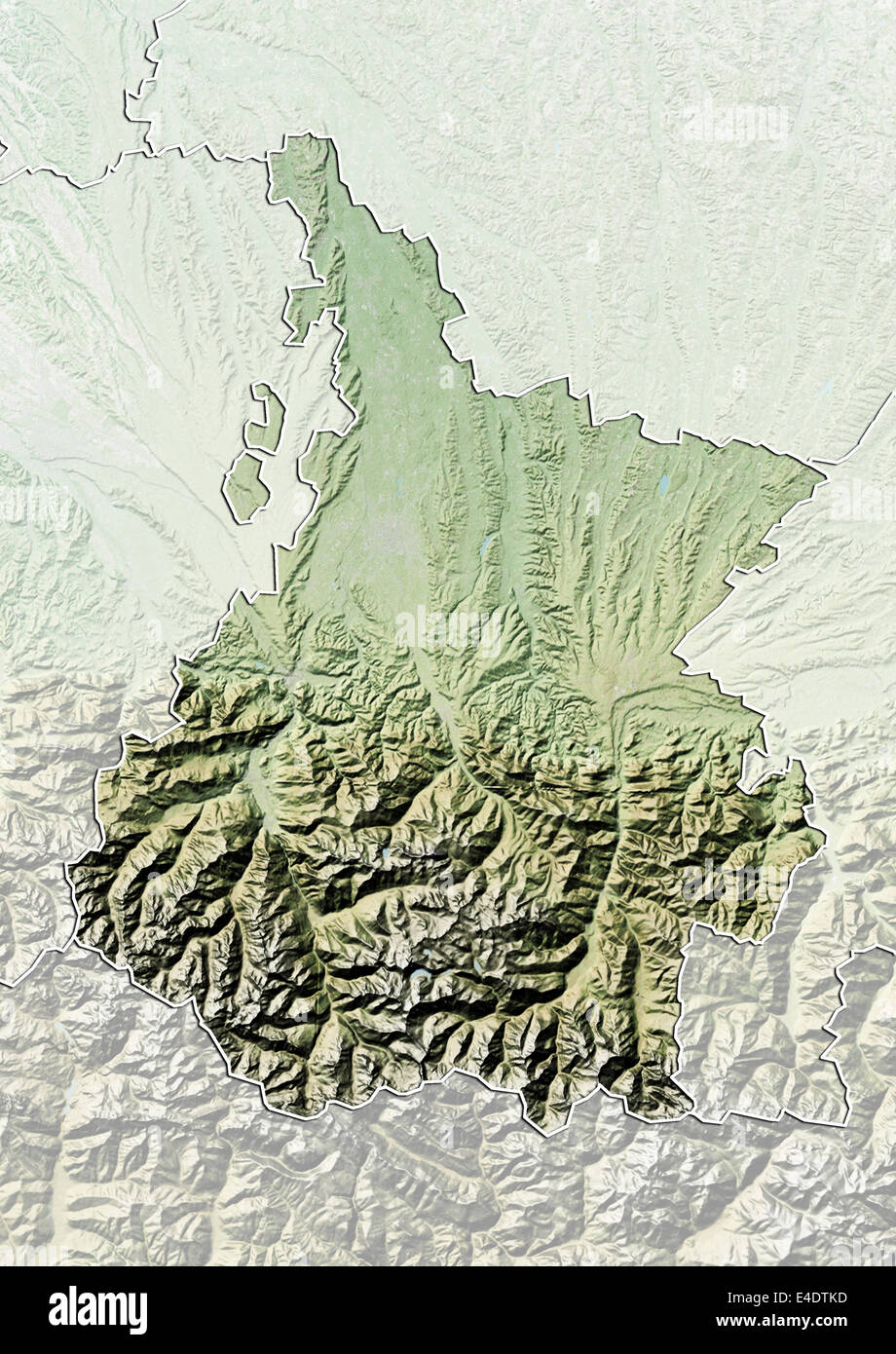 Departement of Hautes-Pyrenees, France, Relief Map Stock Photo - Alamy