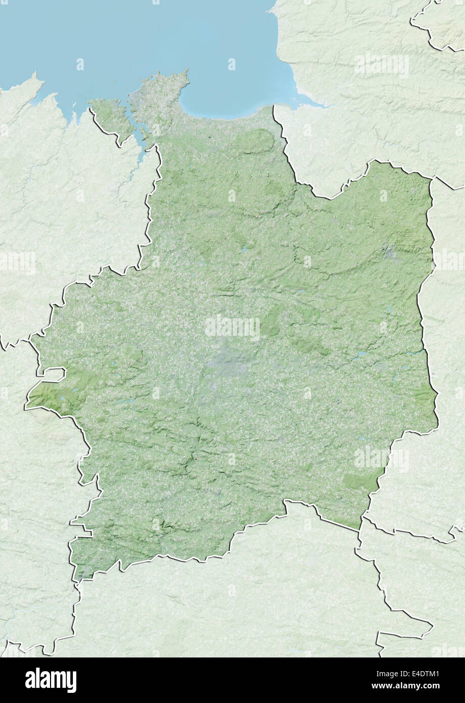 Departement of Ille-et-Vilaine, France, Relief Map Stock Photo - Alamy