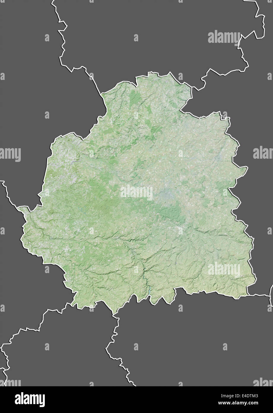 Departement of Indre, France, Relief Map Stock Photo - Alamy