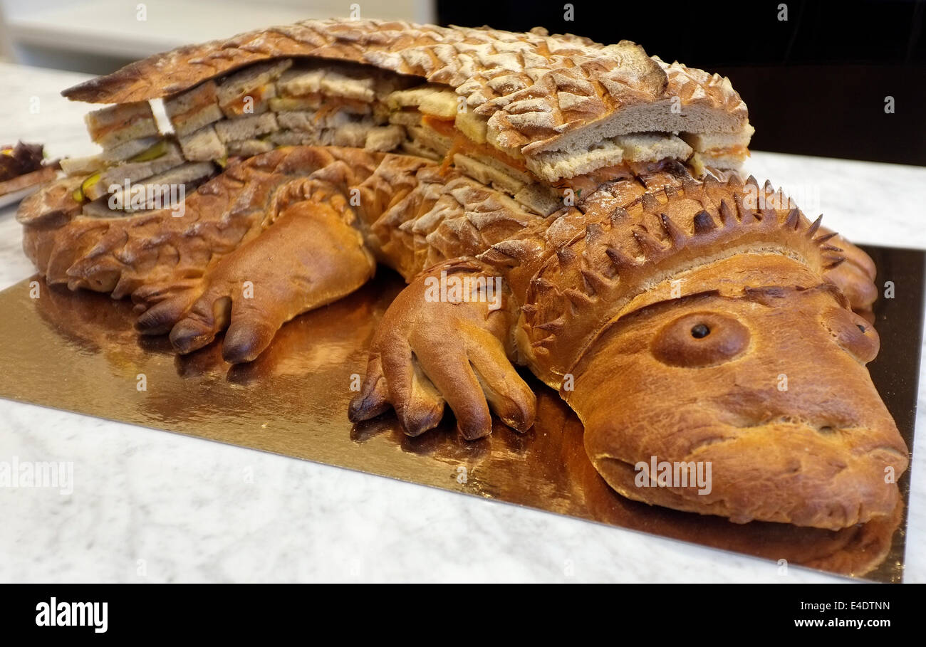 Crocodile shaped pastry Stock Photo - Alamy