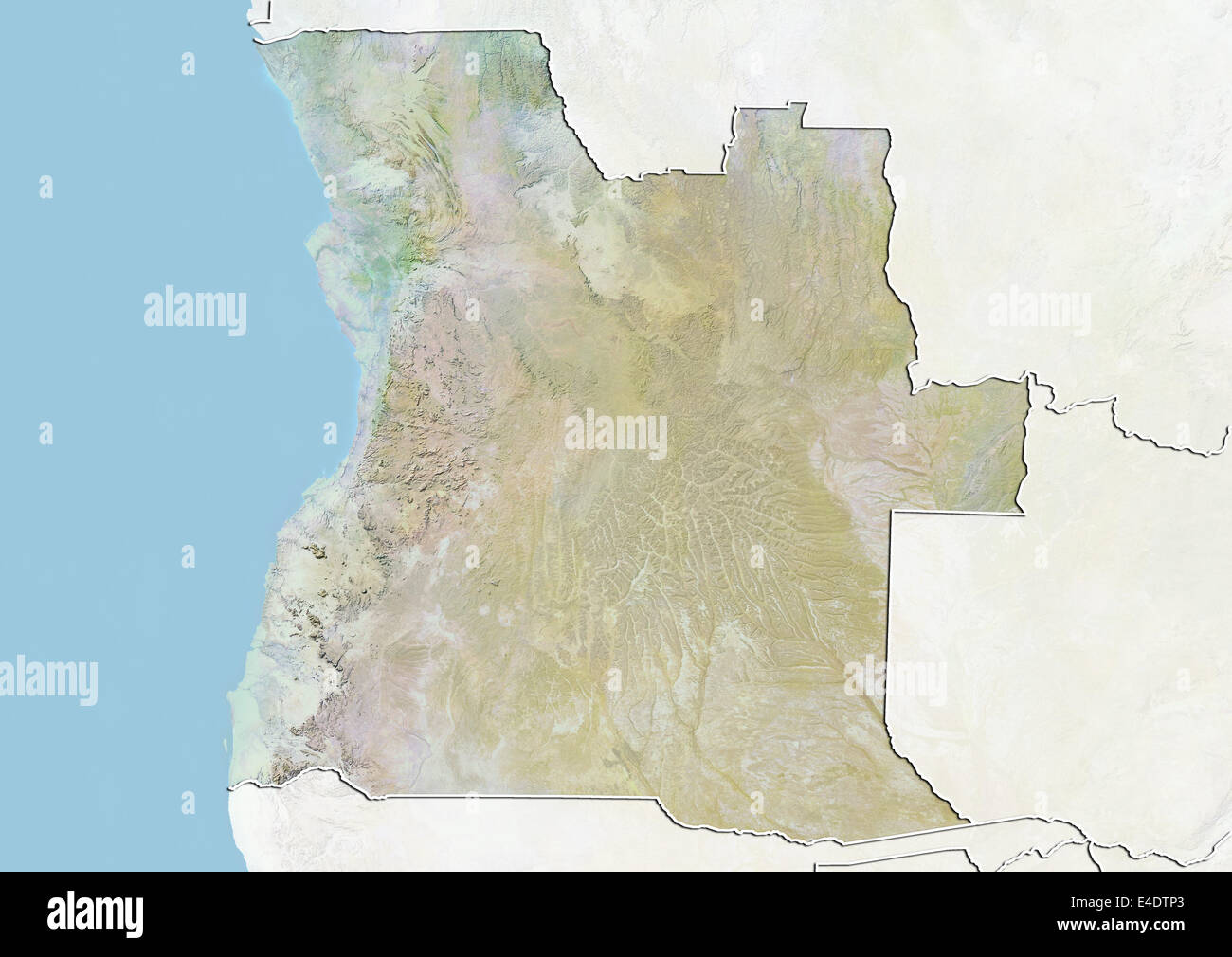 Angola relief map hi-res stock photography and images - Alamy