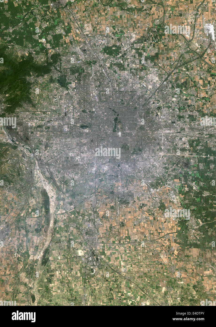 Beijing, China, True Colour Satellite Image. Beijing, People's Republic ...