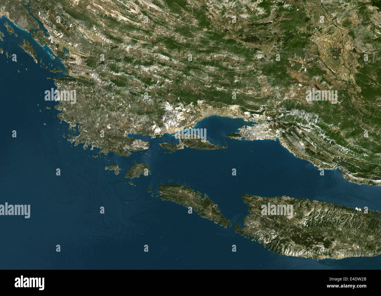 Split, Croatia, True Colour Satellite Image. Split, Croatia. True colour satellite image of the ...