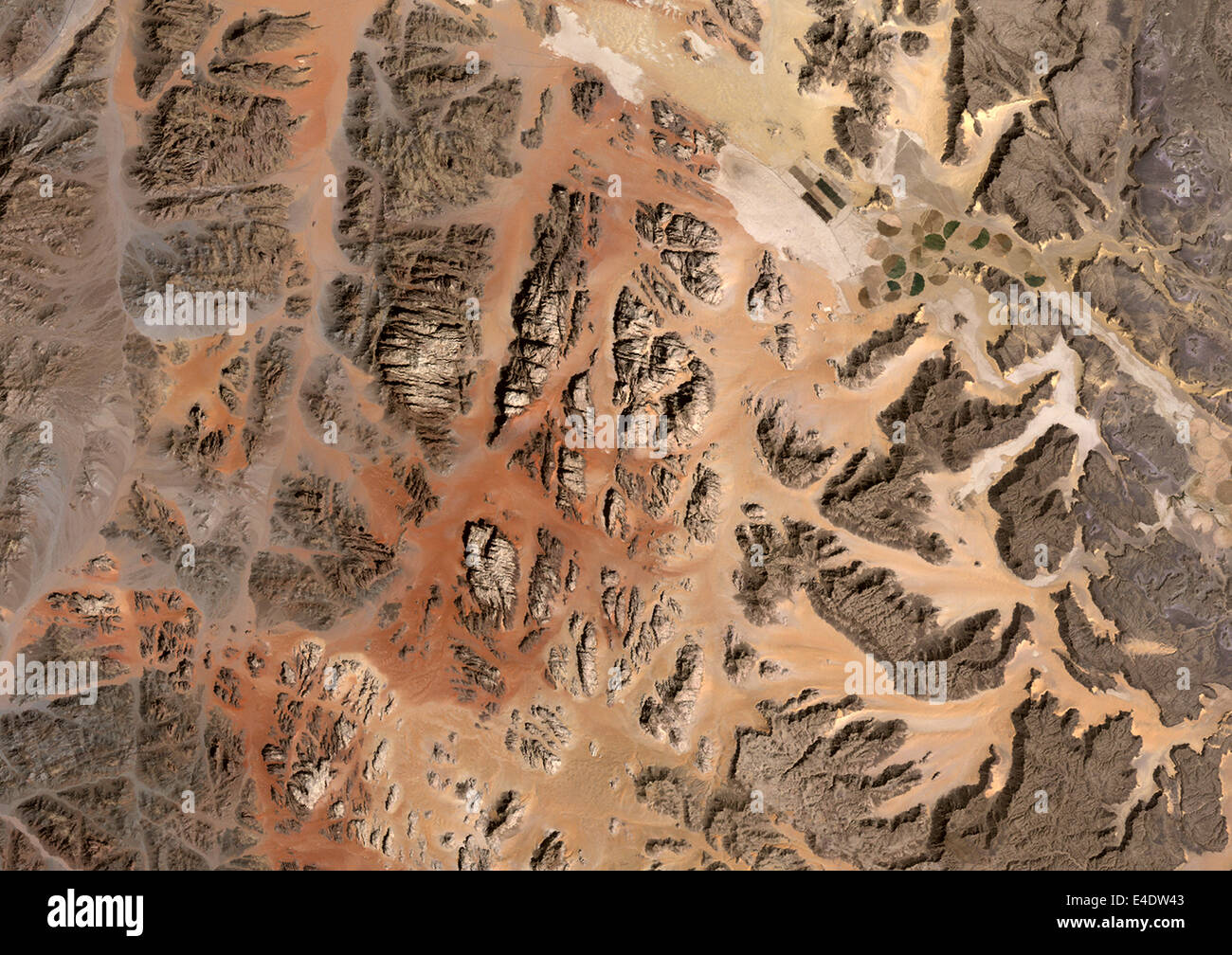 Ram Desert, Transjordanian Plateau, Jordan, True Colour Satellite Image ...