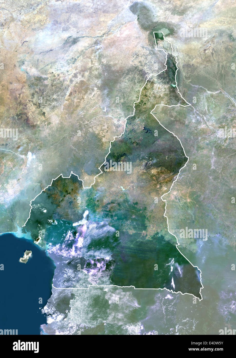 Yaounde Carte Et Image Satellite Forme L'ouest Région Cameroun Avec