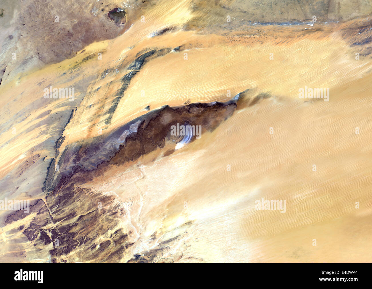 Richat Structure, Mauritania, True Colour Satellite Image. Richat ...