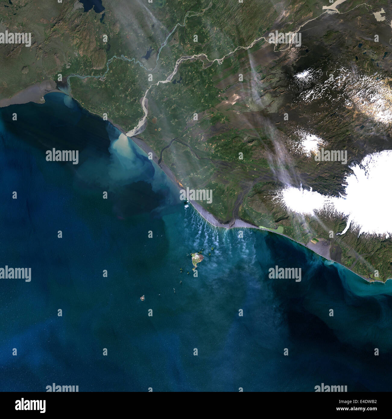 Surtsey Volcano, Iceland, True Colour Satellite Image. Surtsey volcano ...