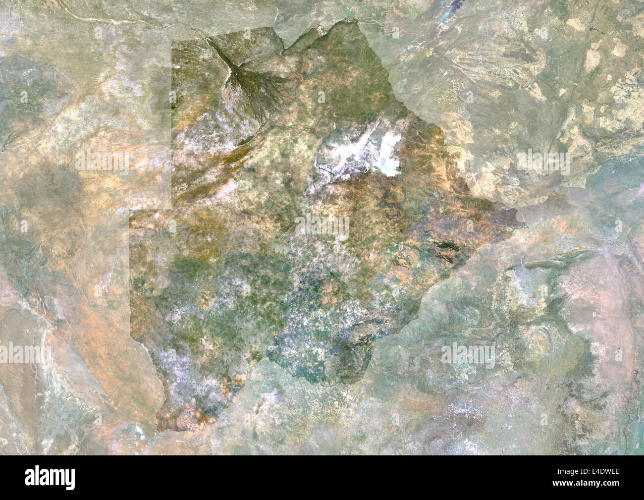 Botswana, Africa, True Colour Satellite Image With Mask. Satellite view ...