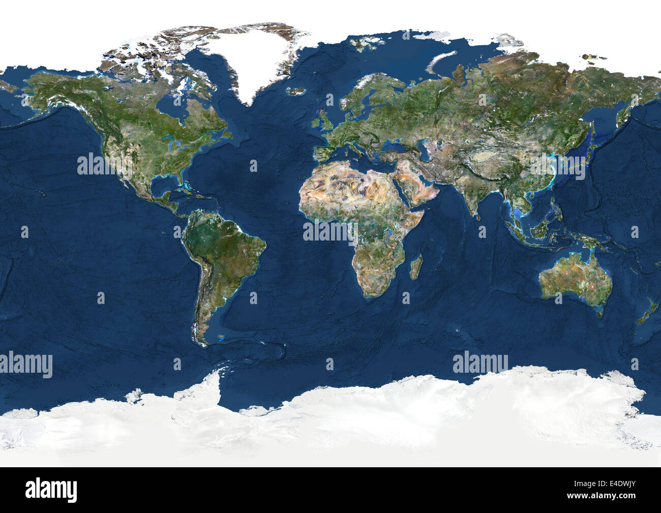 Whole Earth With Bump Effect, True Colour Satellite Image. True colour ...