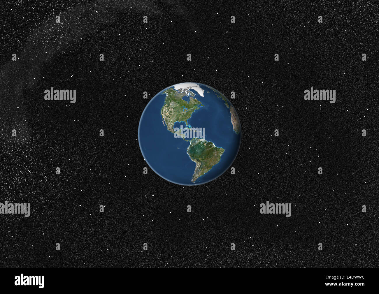 Globe Centred On The Americas, True Colour Satellite Image. True colour ...