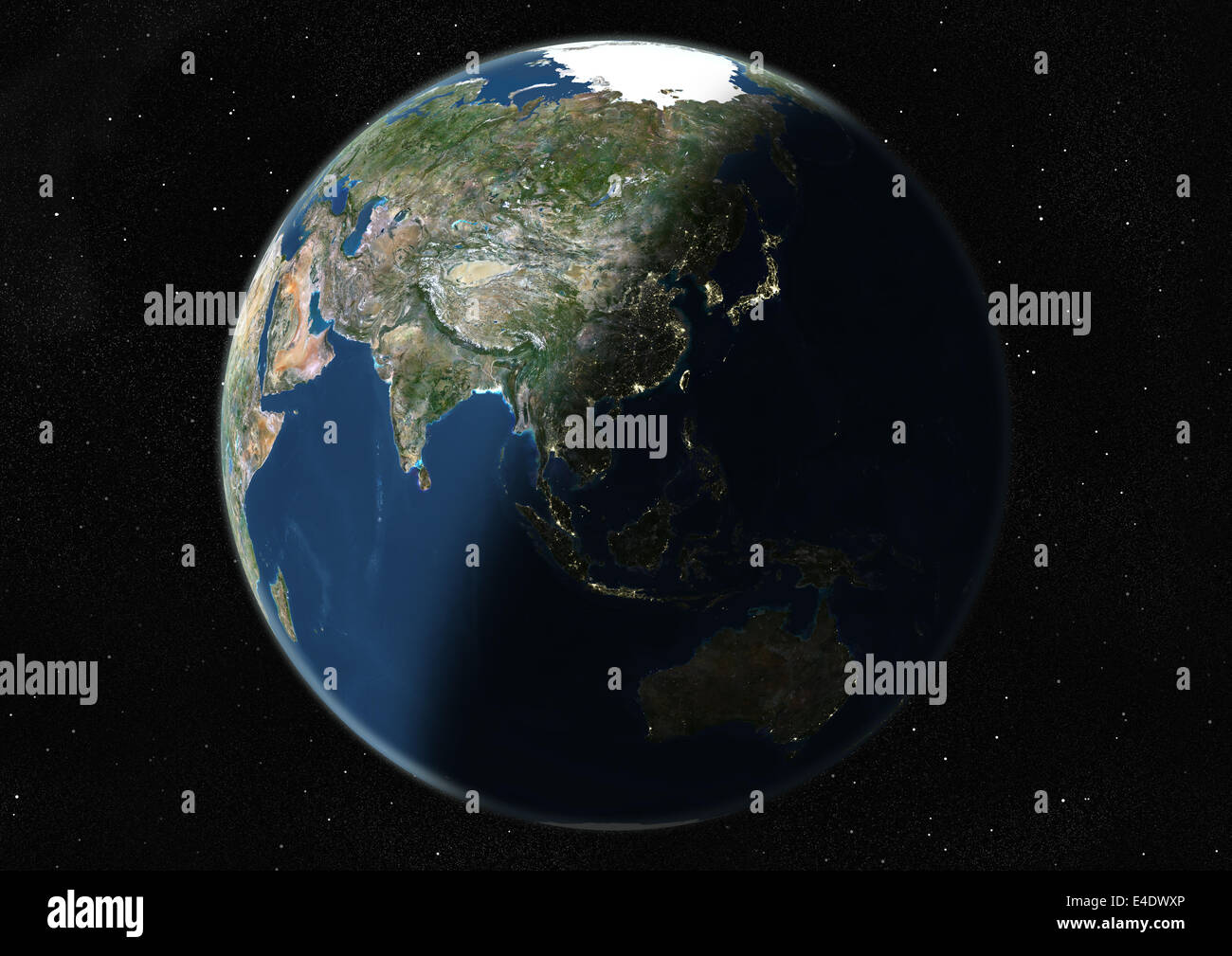 Earth globe centred on asia hi-res stock photography and images - Alamy