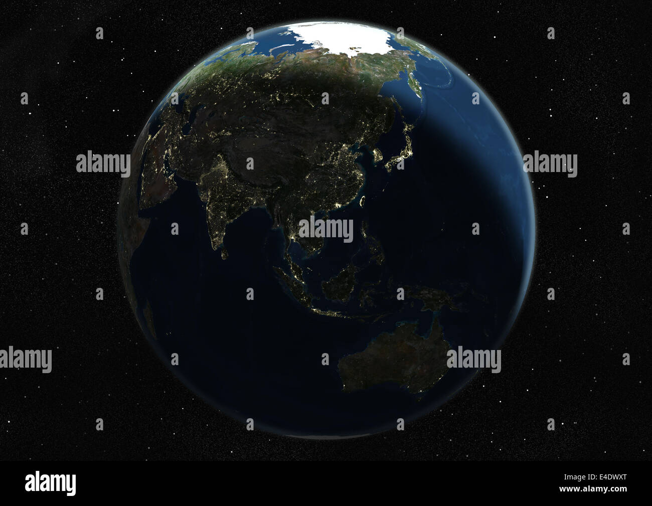 Earth globe centred on asia hi-res stock photography and images - Alamy