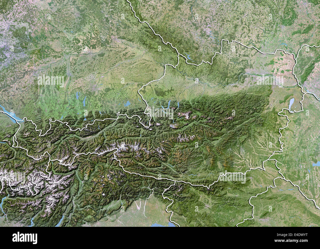 Satellite image of the alps hi-res stock photography and images - Alamy