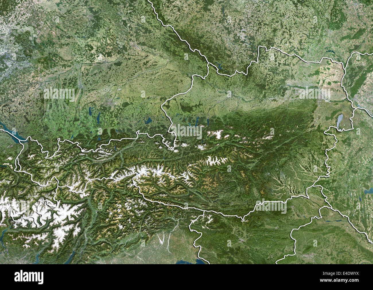 Satellite image of the alps hi-res stock photography and images - Alamy