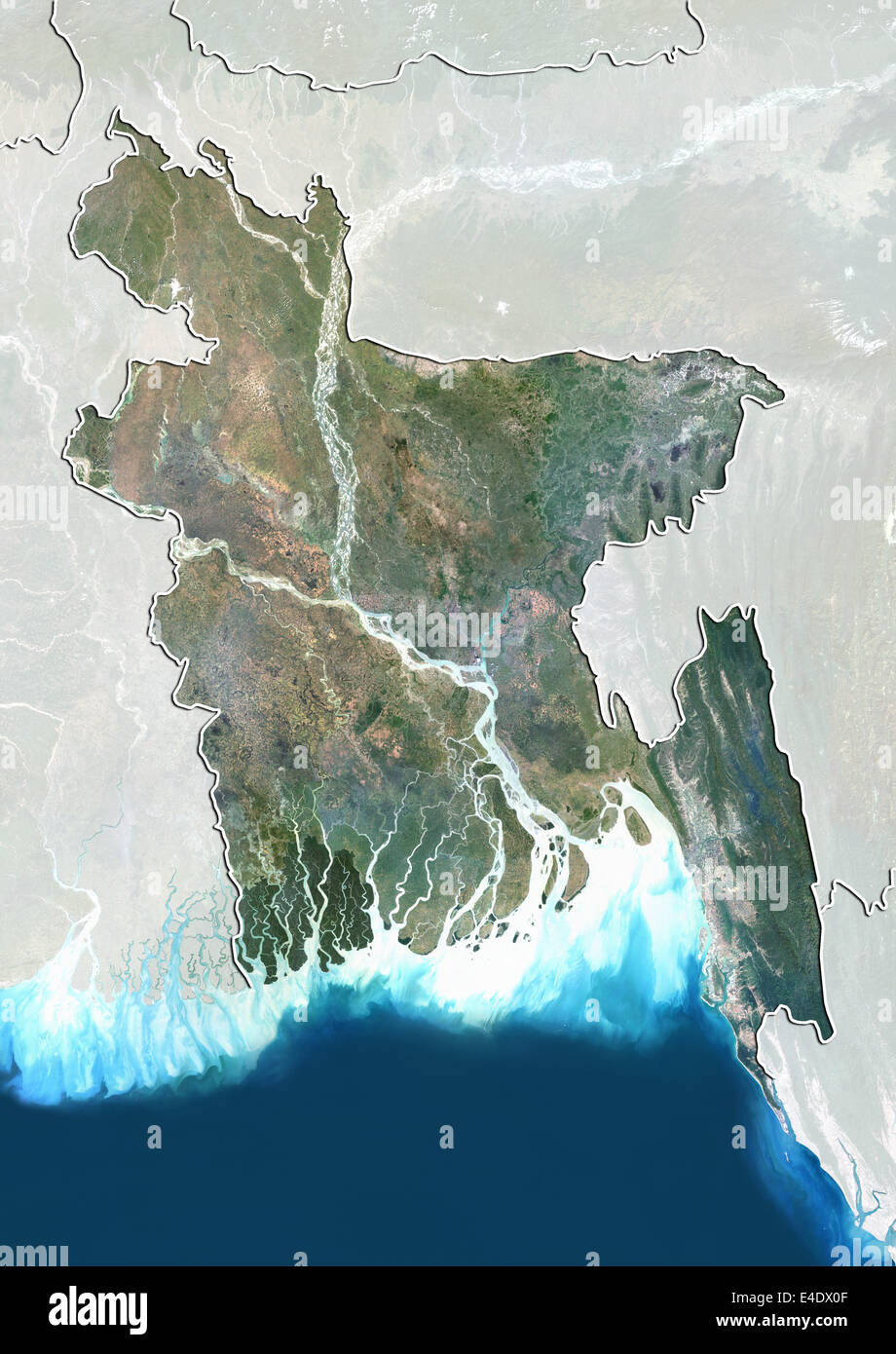 Bangladesh map satellite geography hi-res stock photography and images ...