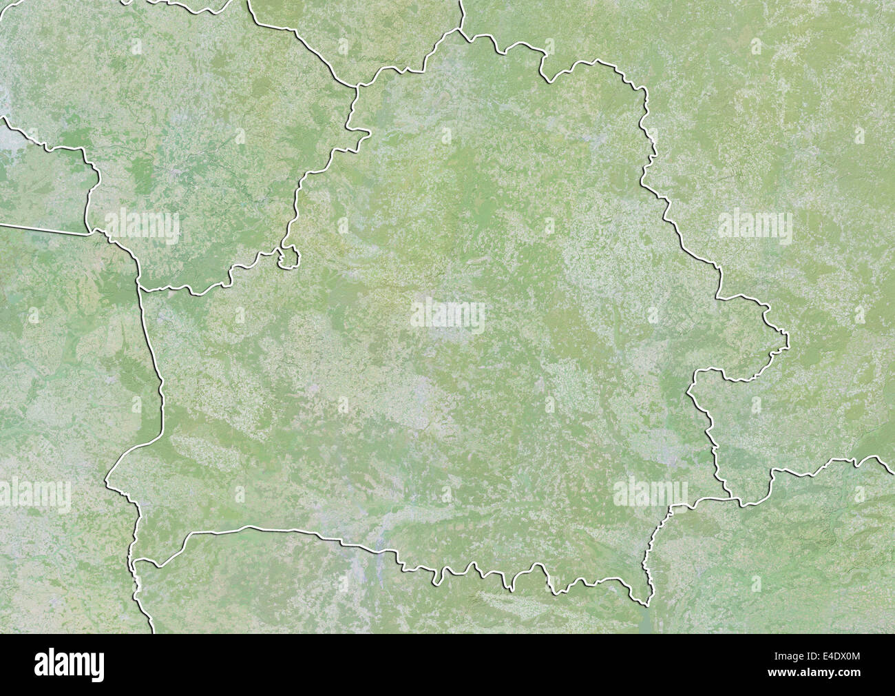 Belarus, Relief Map With Border Stock Photo - Alamy