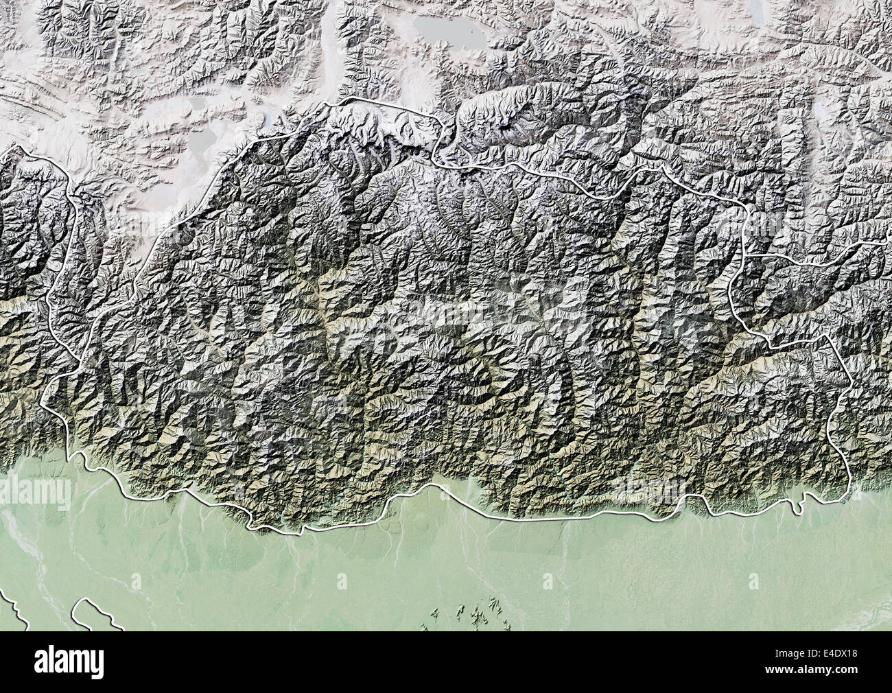 Map of bhutan hi-res stock photography and images - Alamy