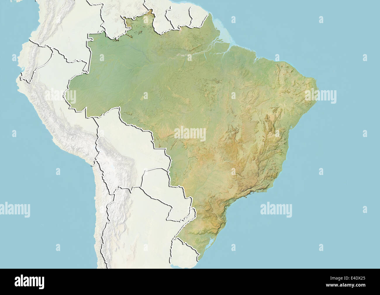 Brazil relief map hi-res stock photography and images - Alamy
