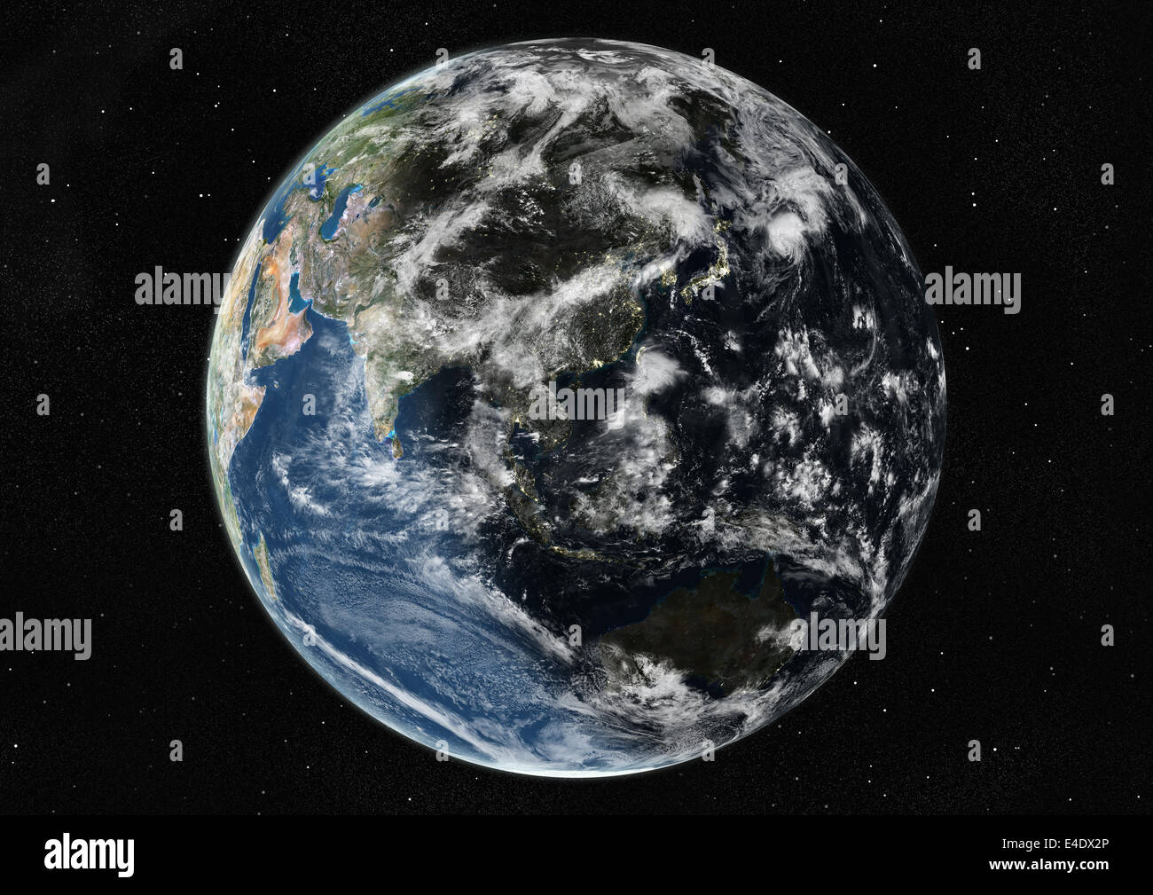 Earth globe centred on asia hi-res stock photography and images - Alamy