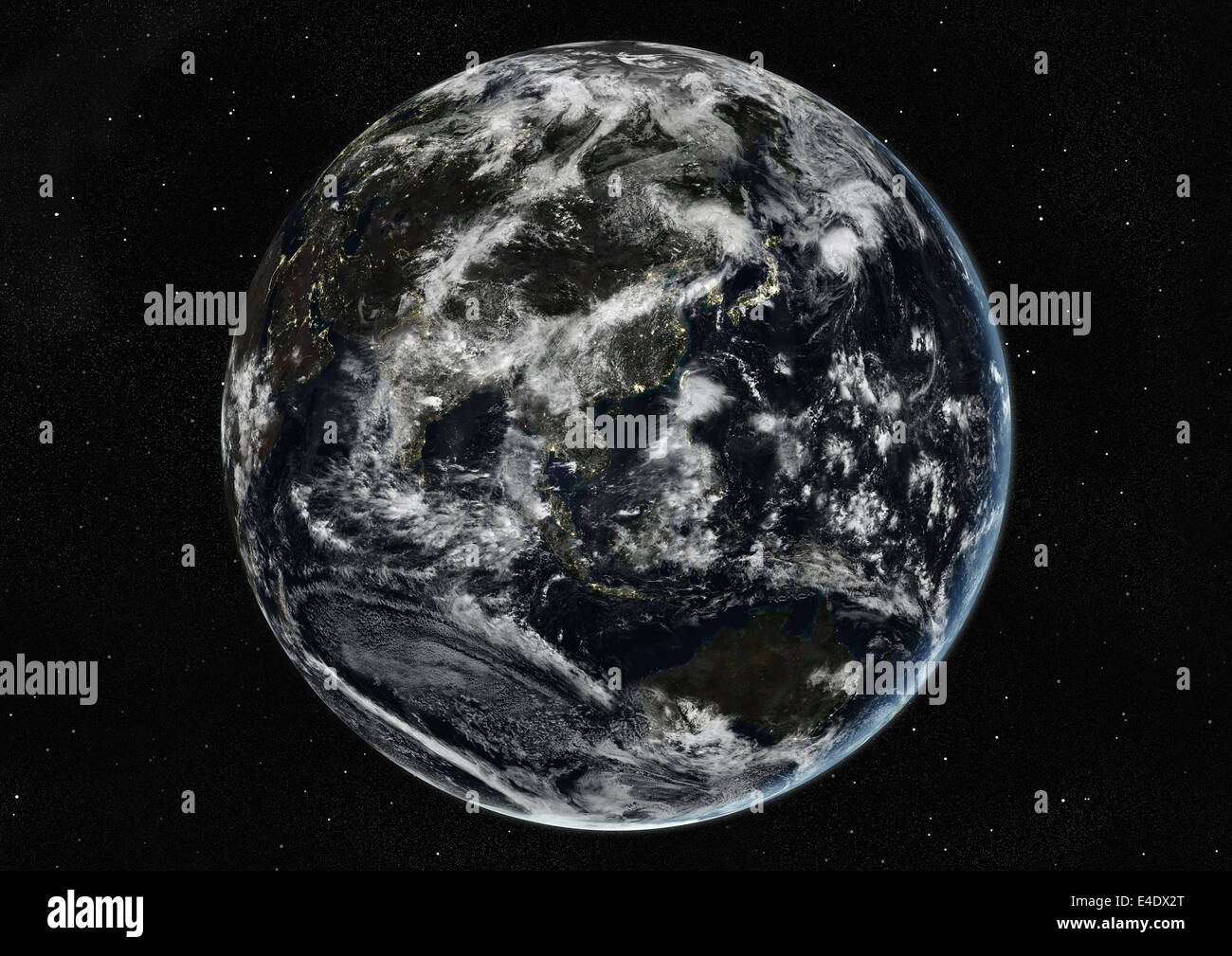 Earth globe centred on asia hi-res stock photography and images - Alamy