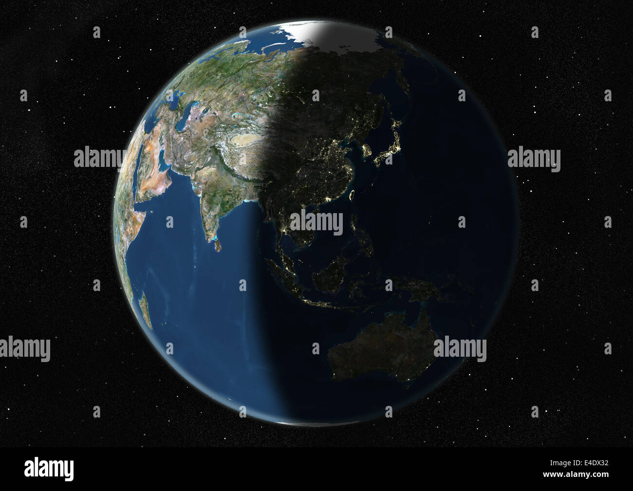 Earth globe centred on asia hi-res stock photography and images - Alamy