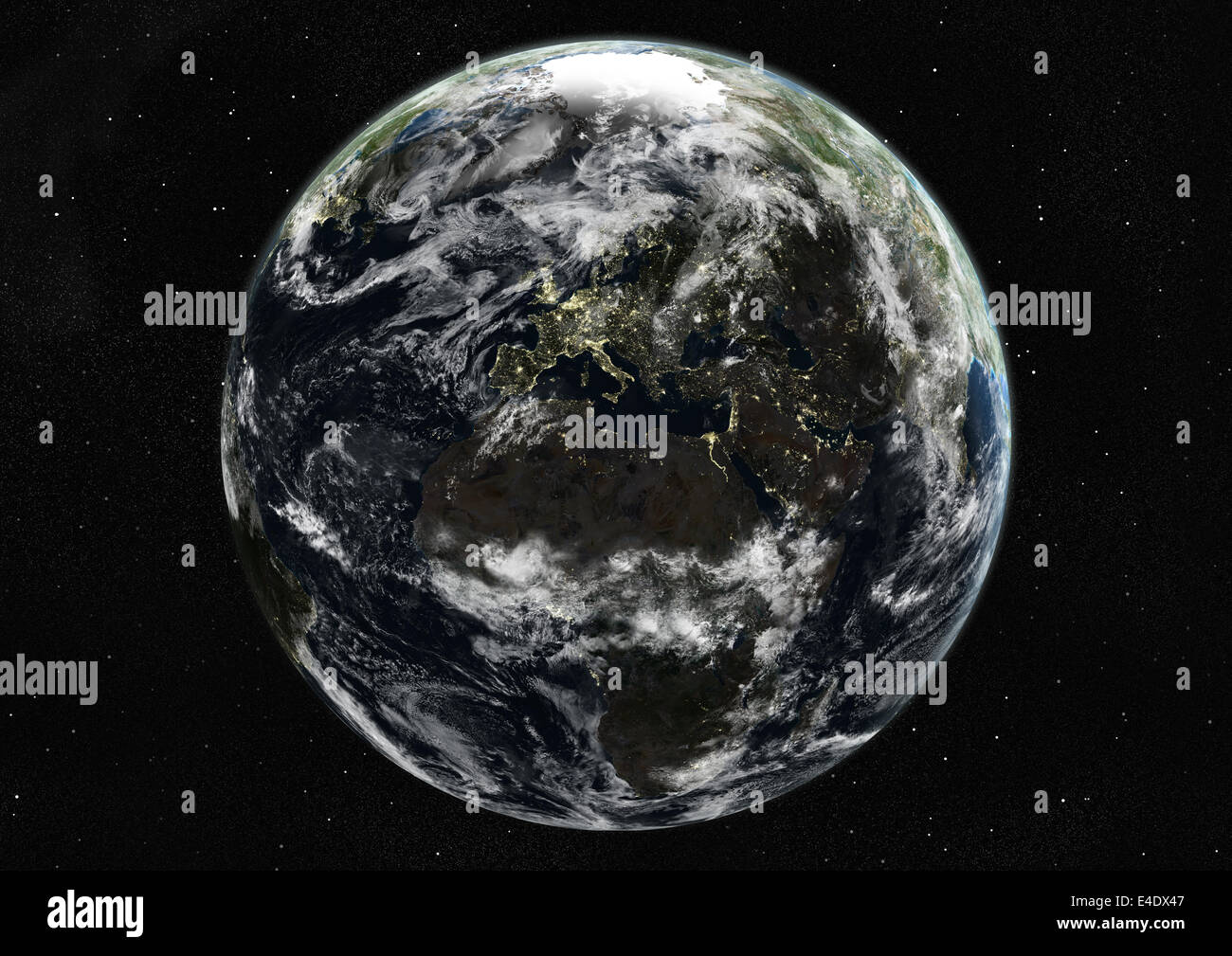 Globe Centred On Europe And Africa, True Colour Satellite Image. True ...