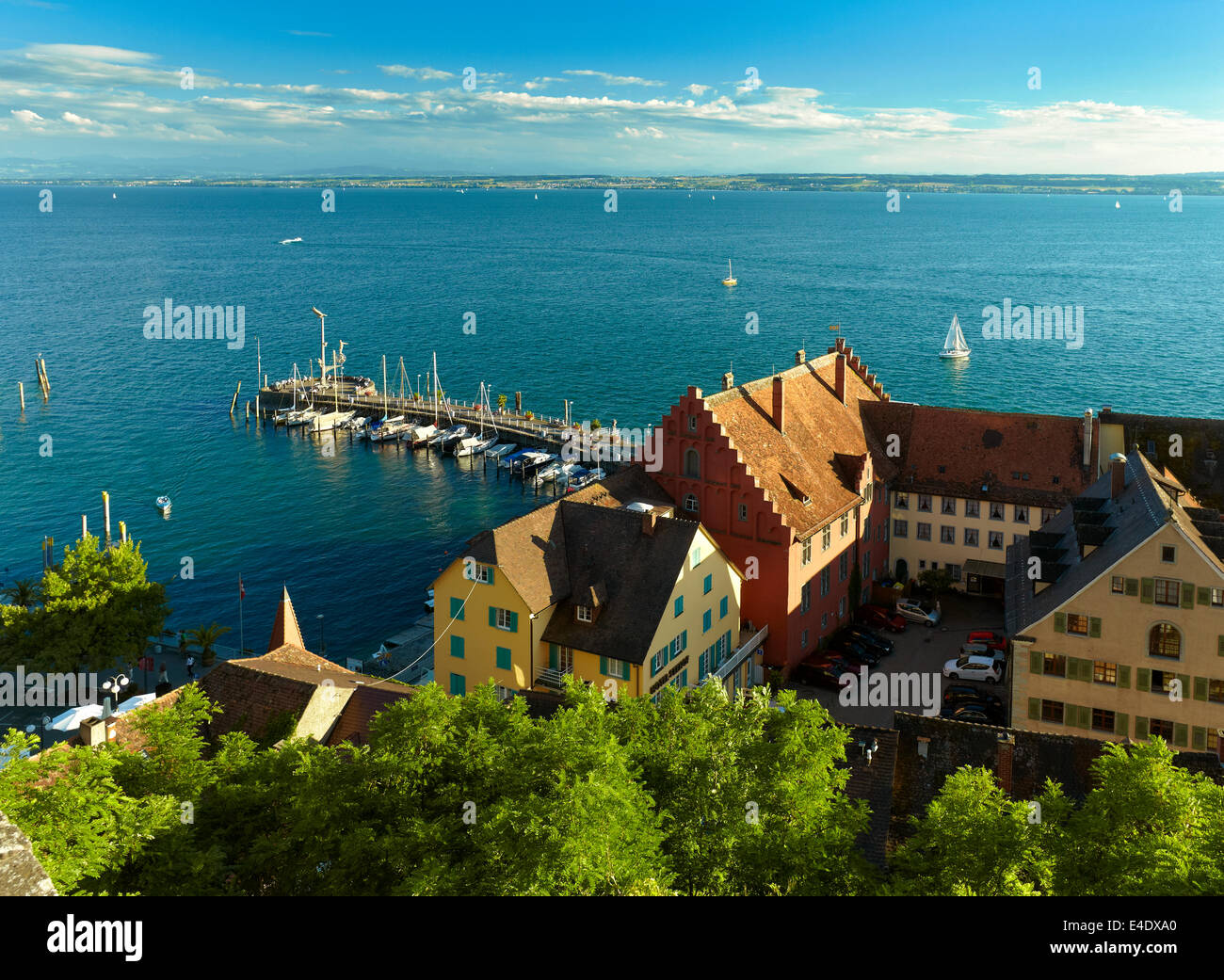 Meersburg (Burg on the lake), a medieval town in Lake Constance. Baden ...