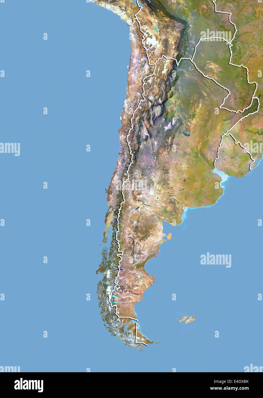 Andes mountain range map hi-res stock photography and images - Alamy