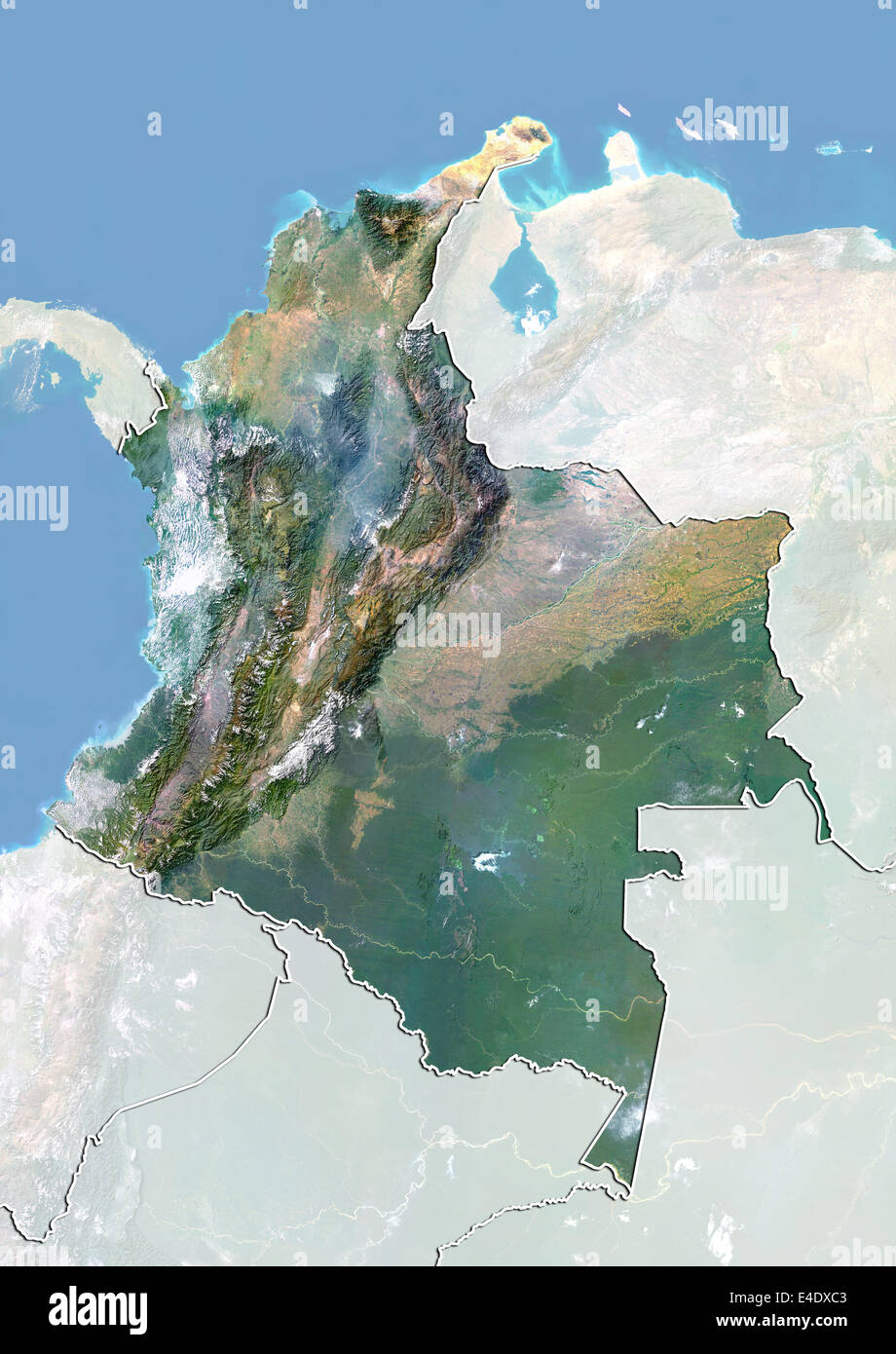 Map Satellite Geography Colombia High Resolution Stock Photography and ...