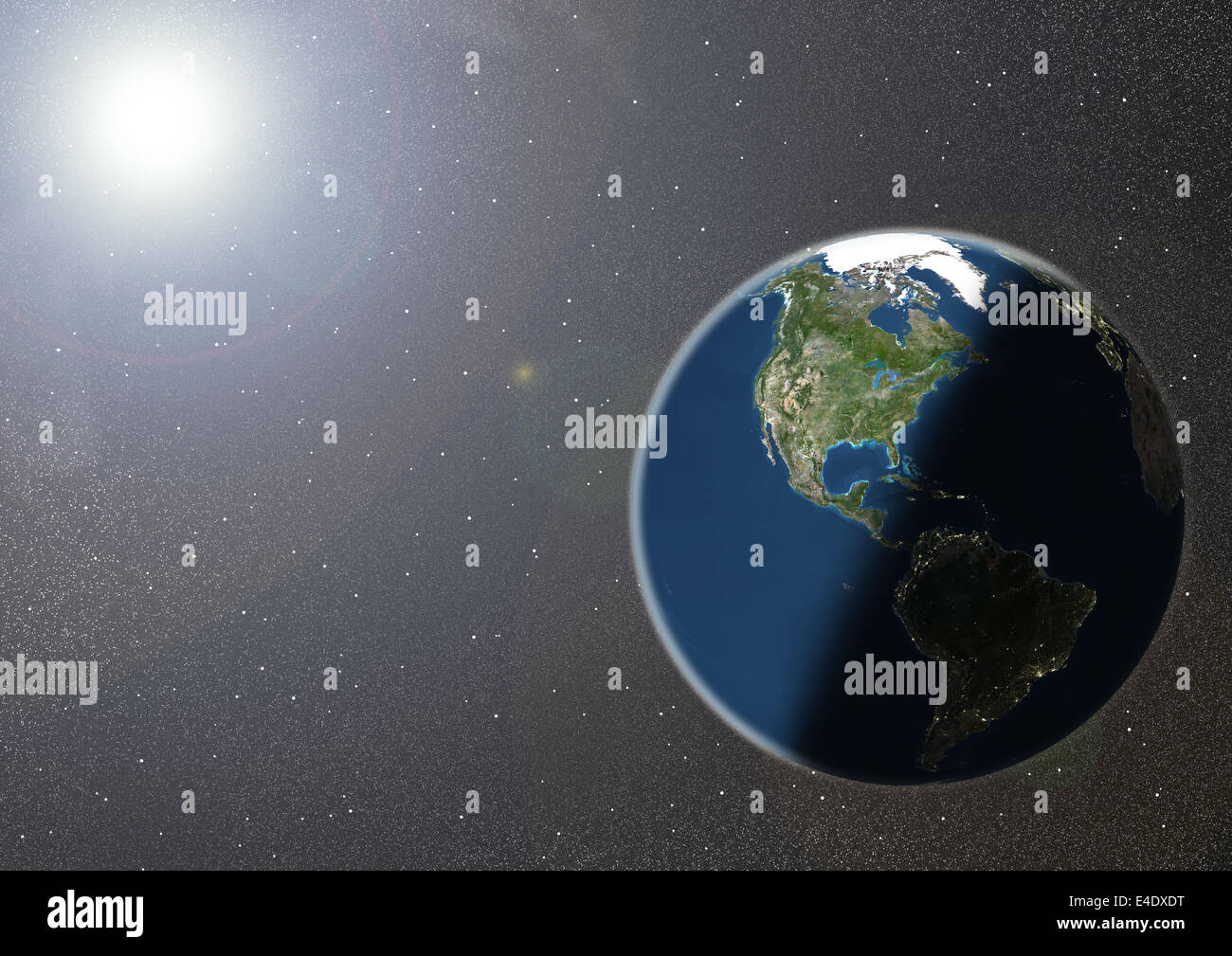 Globe Showing The Americas, True Colour Satellite Image. True colour ...