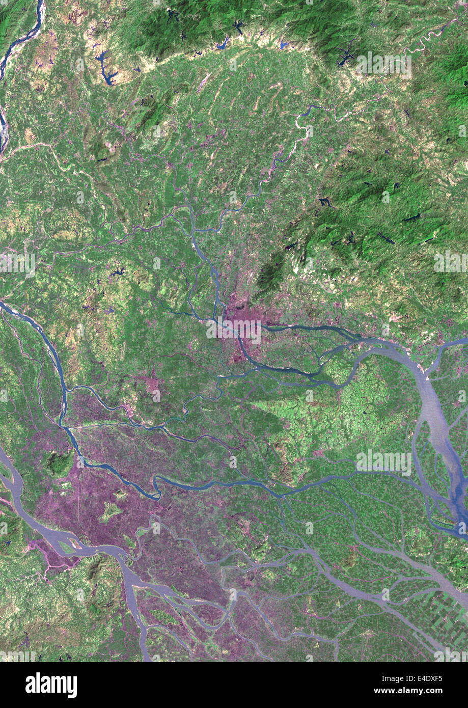 Canton, China, In 1979, True Colour Satellite Image. True colour ...