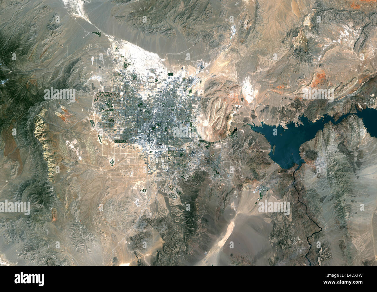 Las Vegas, Nevada, Us, In 2000, True Colour Satellite Image. True ...