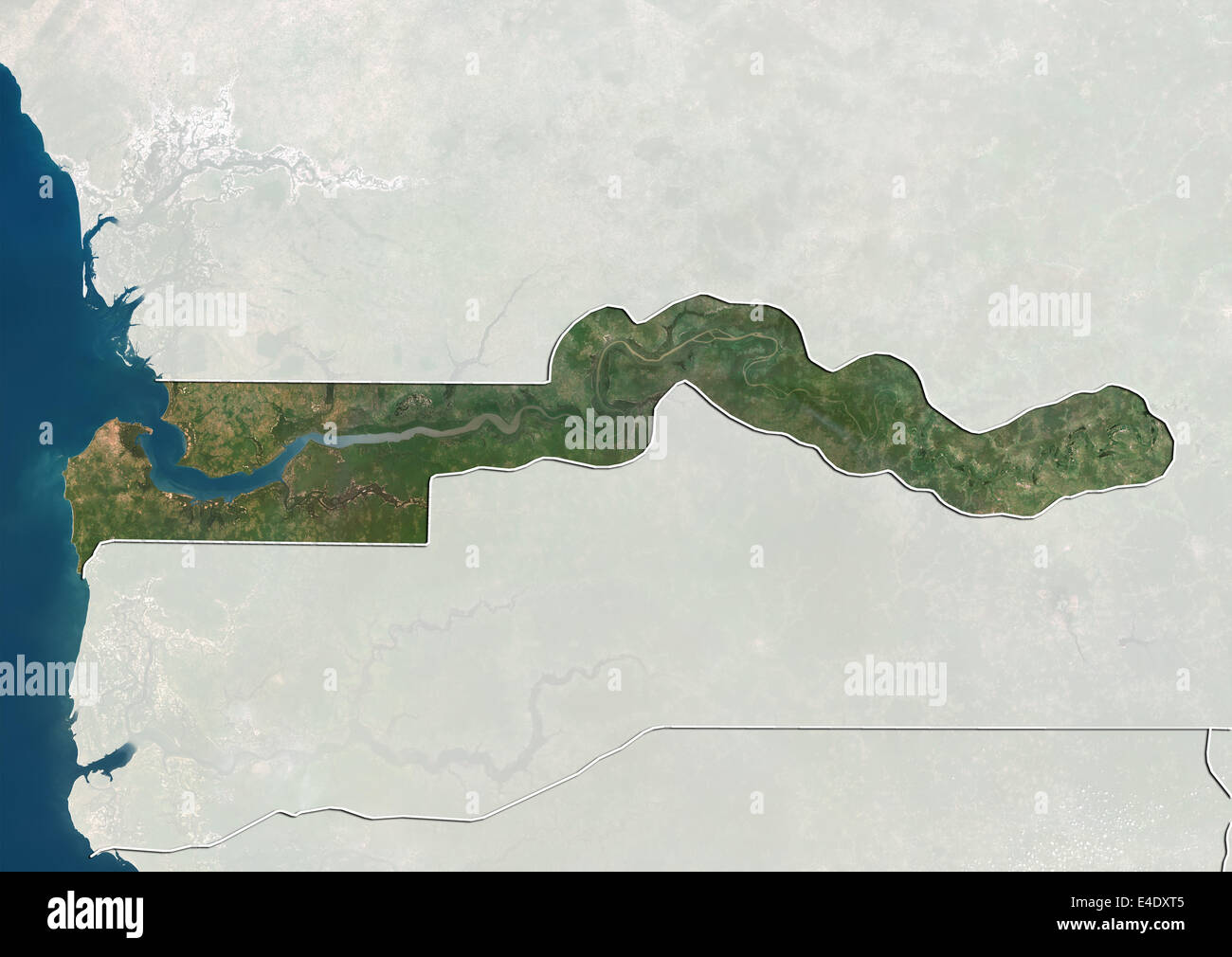 Gambia river map hi-res stock photography and images - Alamy