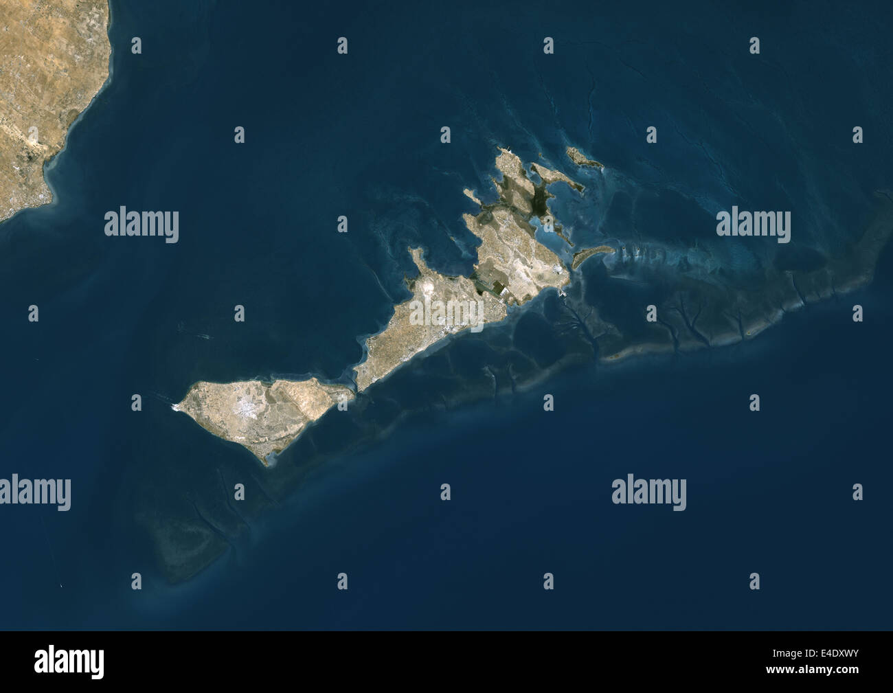 Kerkennah Islands, Tunisia, True Colour Satellite Image. True colour ...
