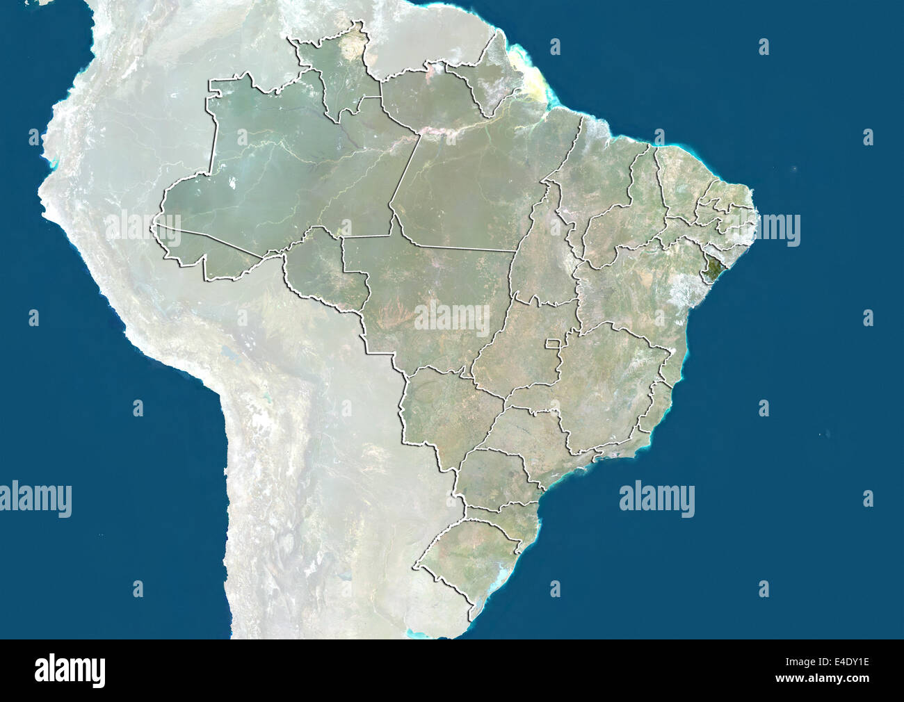 Brazil and the State of Sergipe, True Colour Satellite Image Stock ...