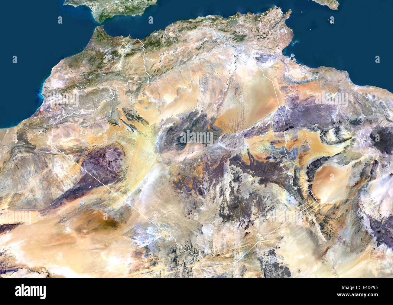 Map of north africa with algeria hi-res stock photography and images ...