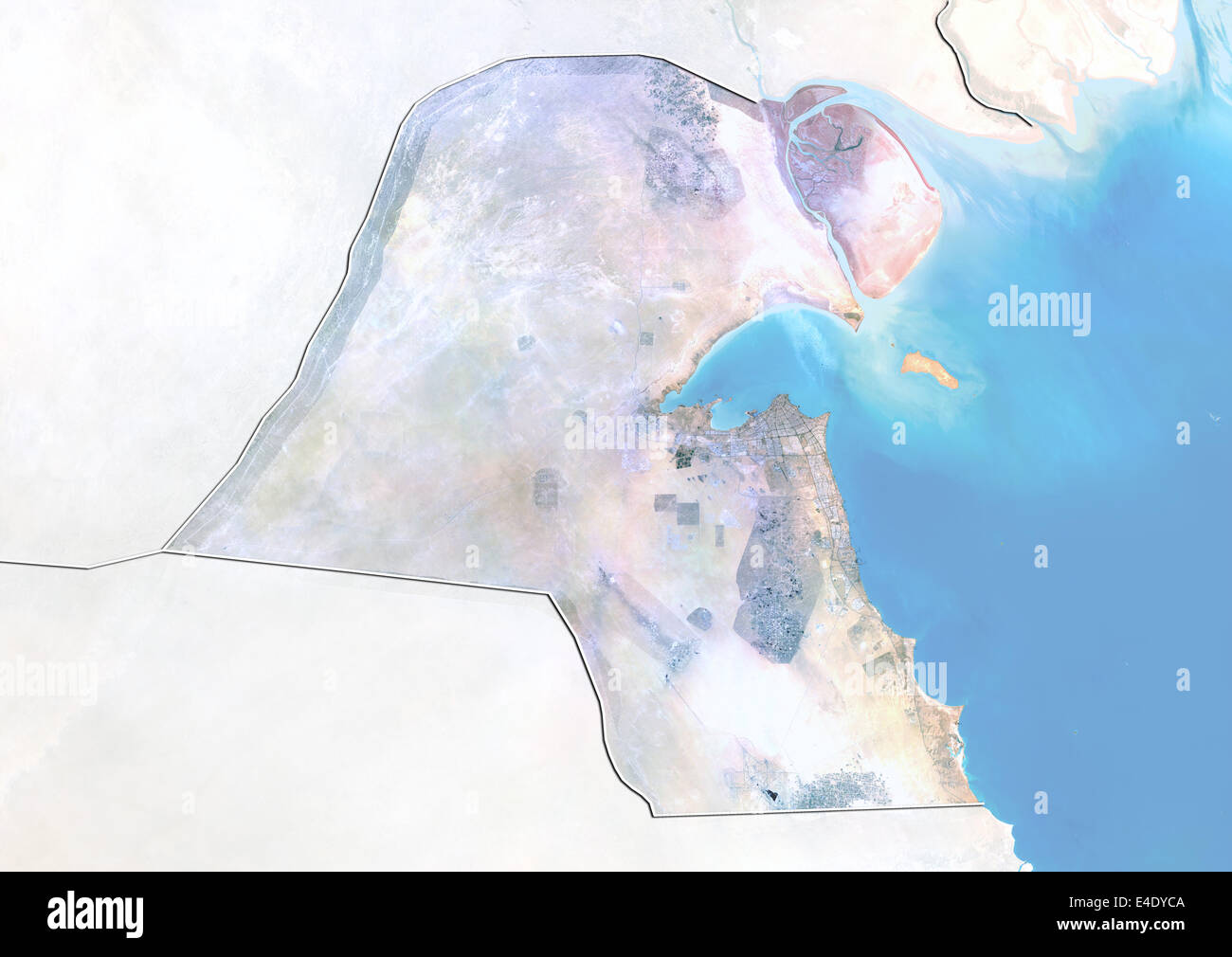 Kuwait map satellite geography hi-res stock photography and images - Alamy