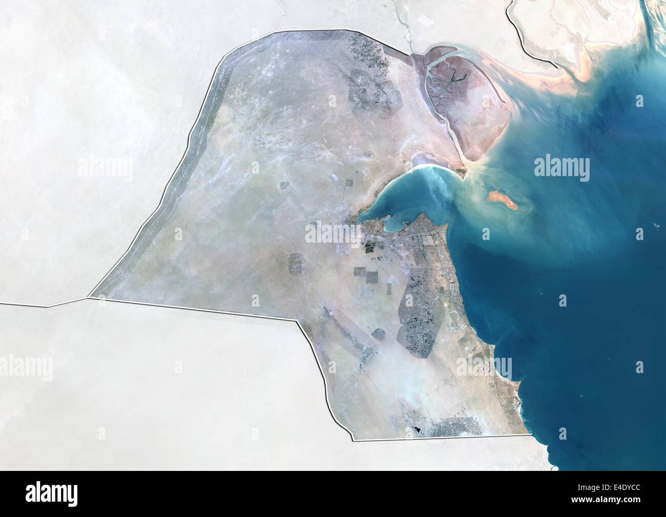 Kuwait map satellite geography hi-res stock photography and images - Alamy